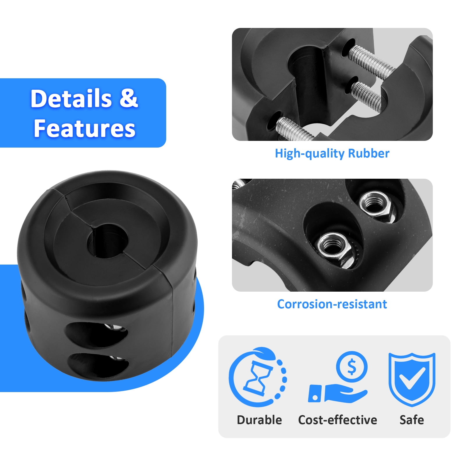 WEISEN - Black Winch Cable Stopper | Heavy Duty Cable Line Saver ...