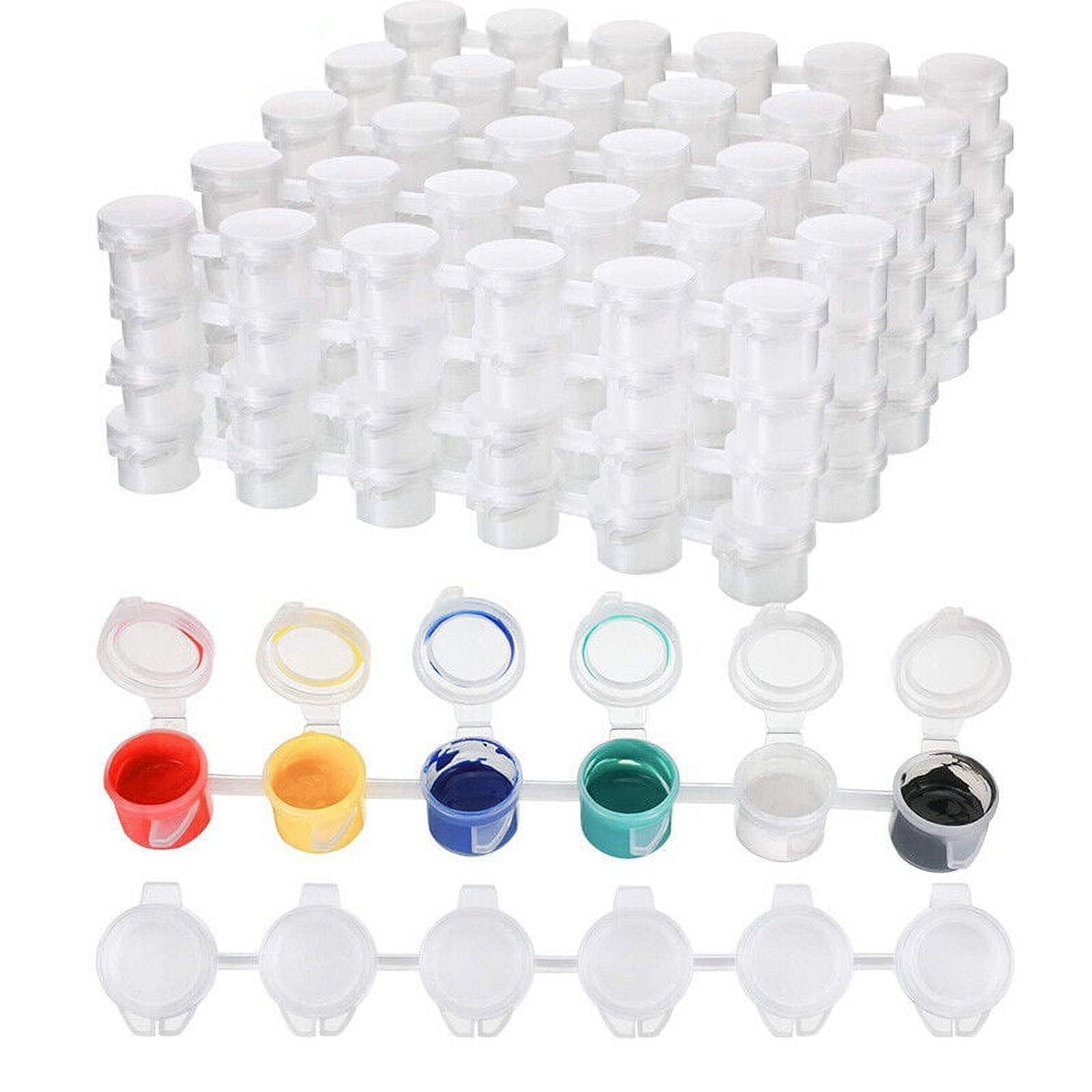 WEISIPU 10 Strips 60 Pots Empty Paint Pots 3ml Mini Paint Container ...