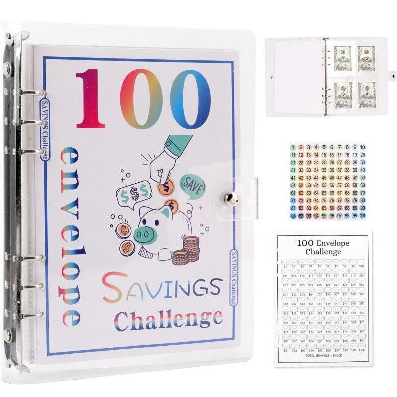 WEISIPU 100 Envelopes Money Saving Challenge Binder 100-Day Budget ...
