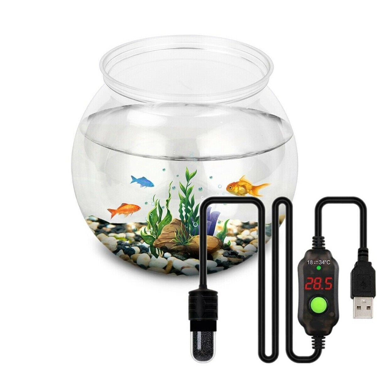 WEISIPU 10W USB Powered Mini Fish Tank Heater Thermostat Adjustable ...