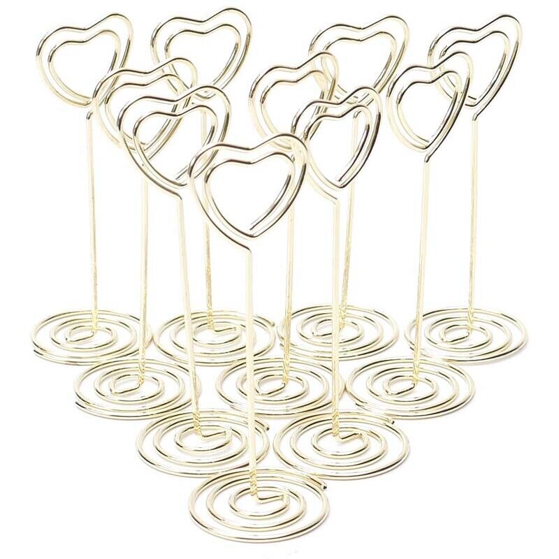 WEISIPU 10x Table Card Holders, Table Number Stands, Heart Shaped Table ...