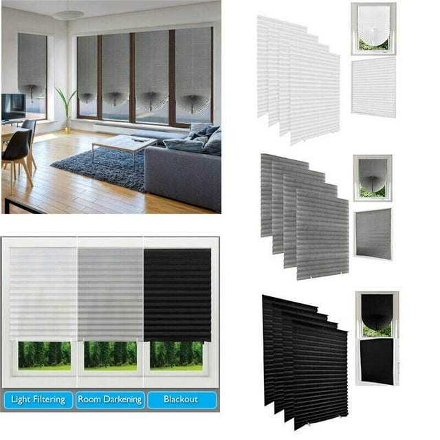 WEISIPU 1PC Self Adhesive Pleated Blind Drapes Window Covers Temporary ...