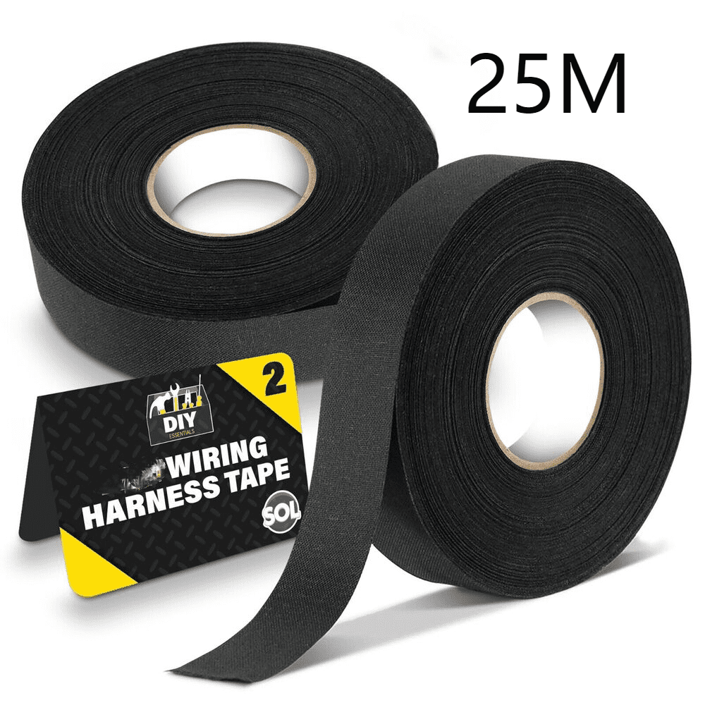 WEISIPU 2pk x 25M Wiring Harness Tape 19mm | Adhesive Fabric Loom Cloth ...