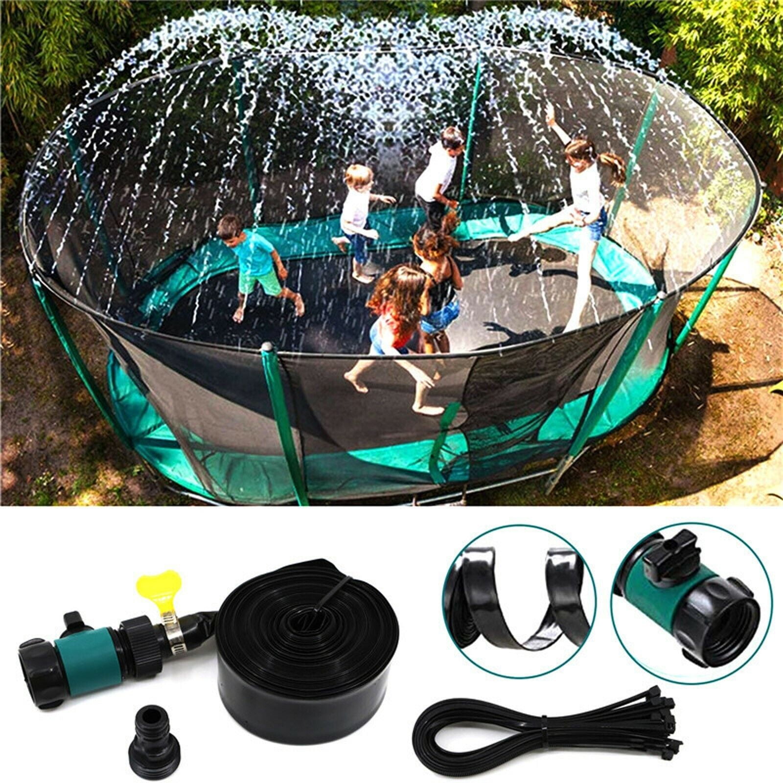WEISIPU 39ft Trampoline Sprinkler for Kids Summer Outdoor Trampoline ...