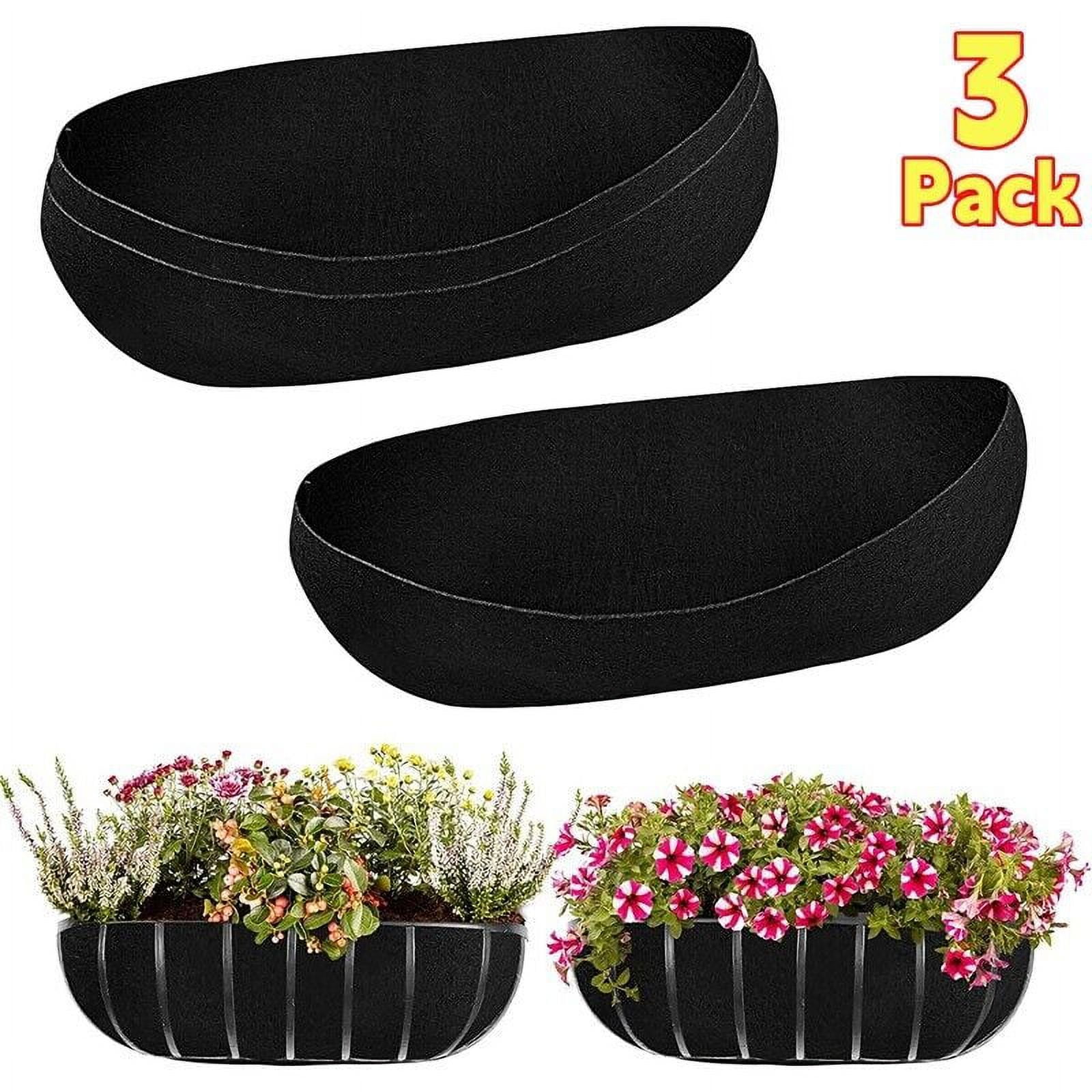 WEISIPU 3PCS Felt Trough Planter Liners Black Non-Woven Window Hanging ...