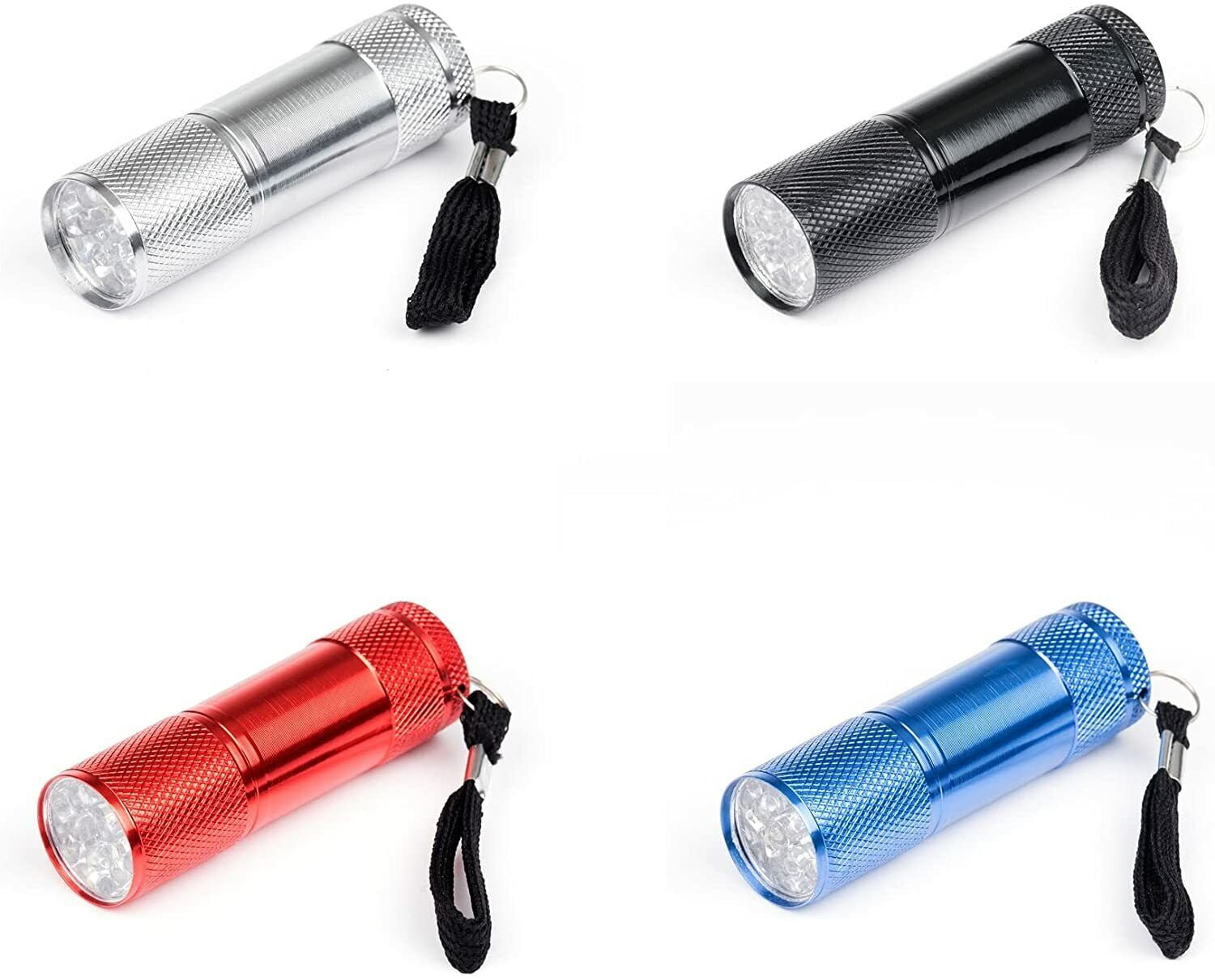 WEISIPU 4PCS Super Bright 9-LED Mini Handheld Flashlight Pocket Torches ...