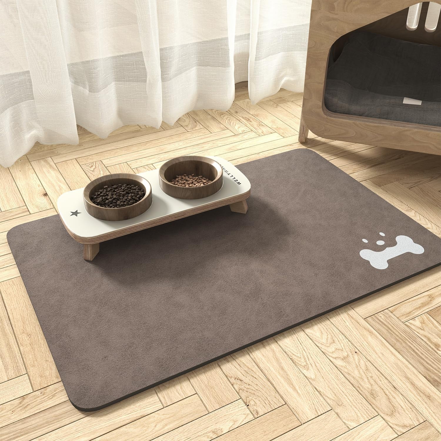 WEISIPU Absorbent Pet Food Mat, Quick Dry Dog Mat for Food and Water ...