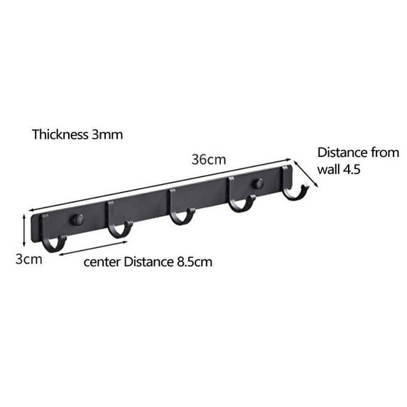 WEISIPU Aluminum 3 To 6 Hooks Key Coat Clothes Door Holder Rack Hook ...