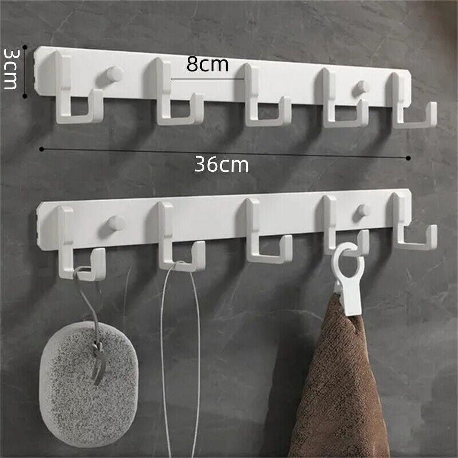 WEISIPU Aluminum 3 To 7 Hooks Key Coat Clothes Rack Rail Door Holder ...