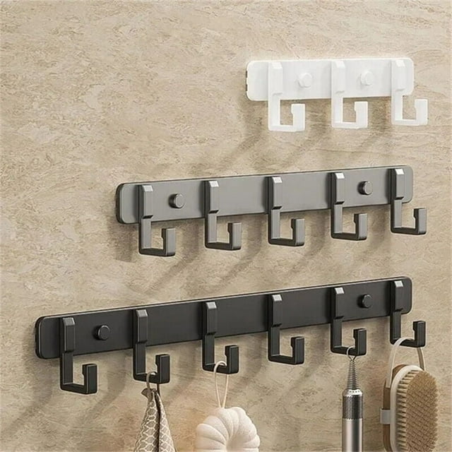 WEISIPU Aluminum 3 To 7 Hooks Key Coat Clothes Rack Rail Door Holder ...