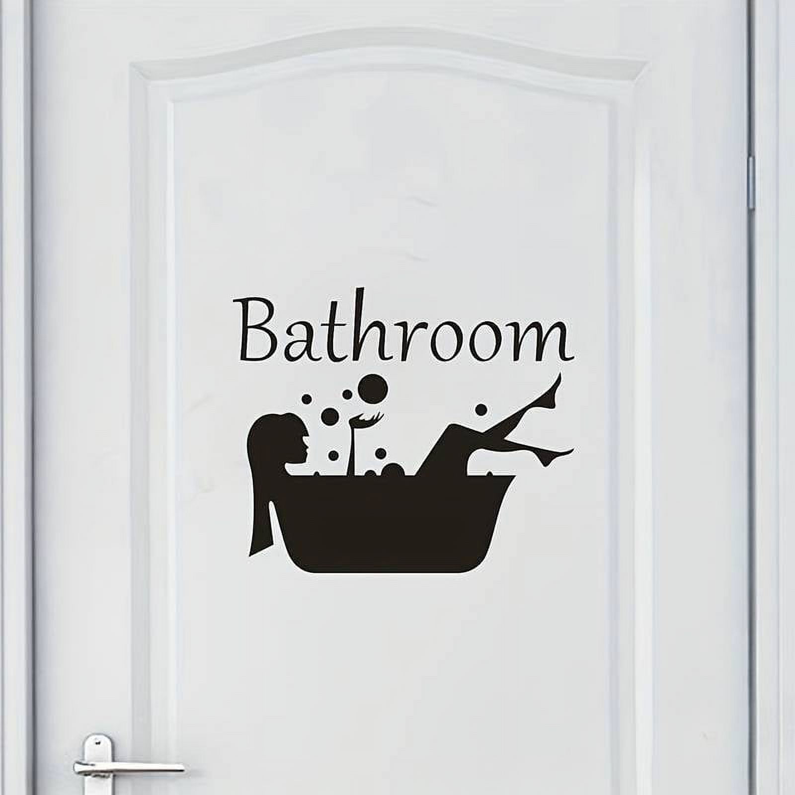 WEISIPU Bathroom Decal Door Sign Removable Art Vinyl Mural Home Decor ...