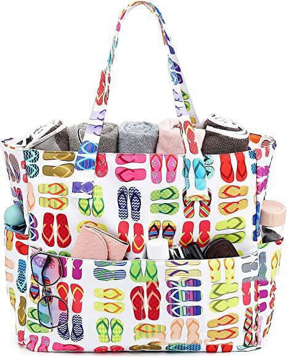 WEISIPU Beach Bags for Women, Large Beach Tote Bag with Zipper Tons of ...