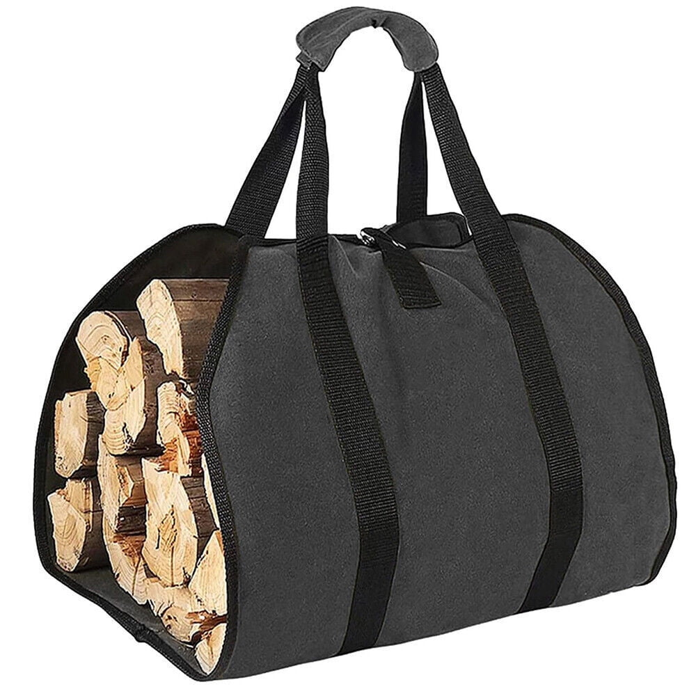 WEISIPU Canvas Log Carrier Bag Heavy Duty Firewood Log Tote Bag Carrier ...