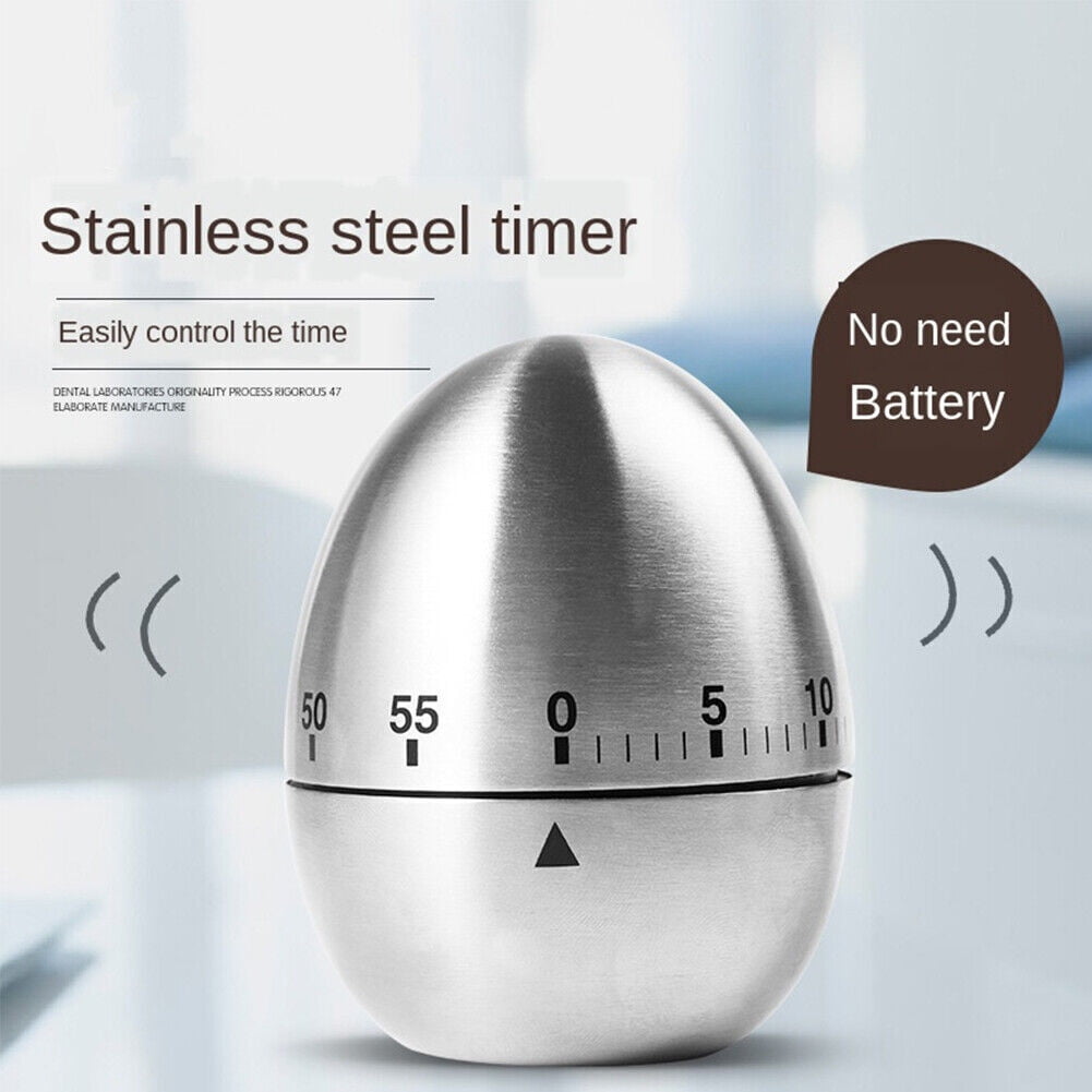 WEISIPU Kitchen Timer Egg Shaped Stainless Steel Cooking Timer ...
