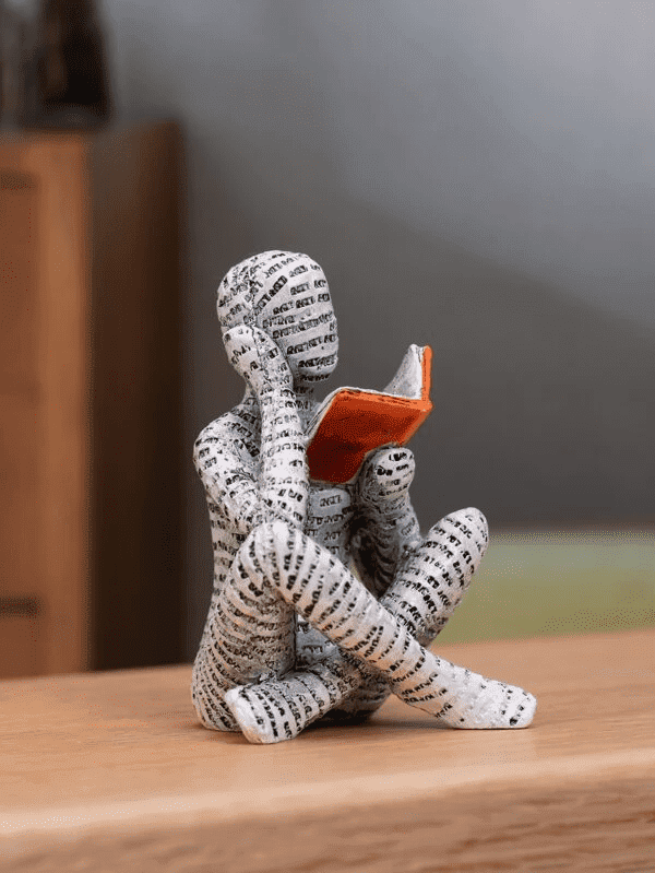 WEISIPU Resin Reading Book Figure Home Decoration for Bookshelf, Desk ...