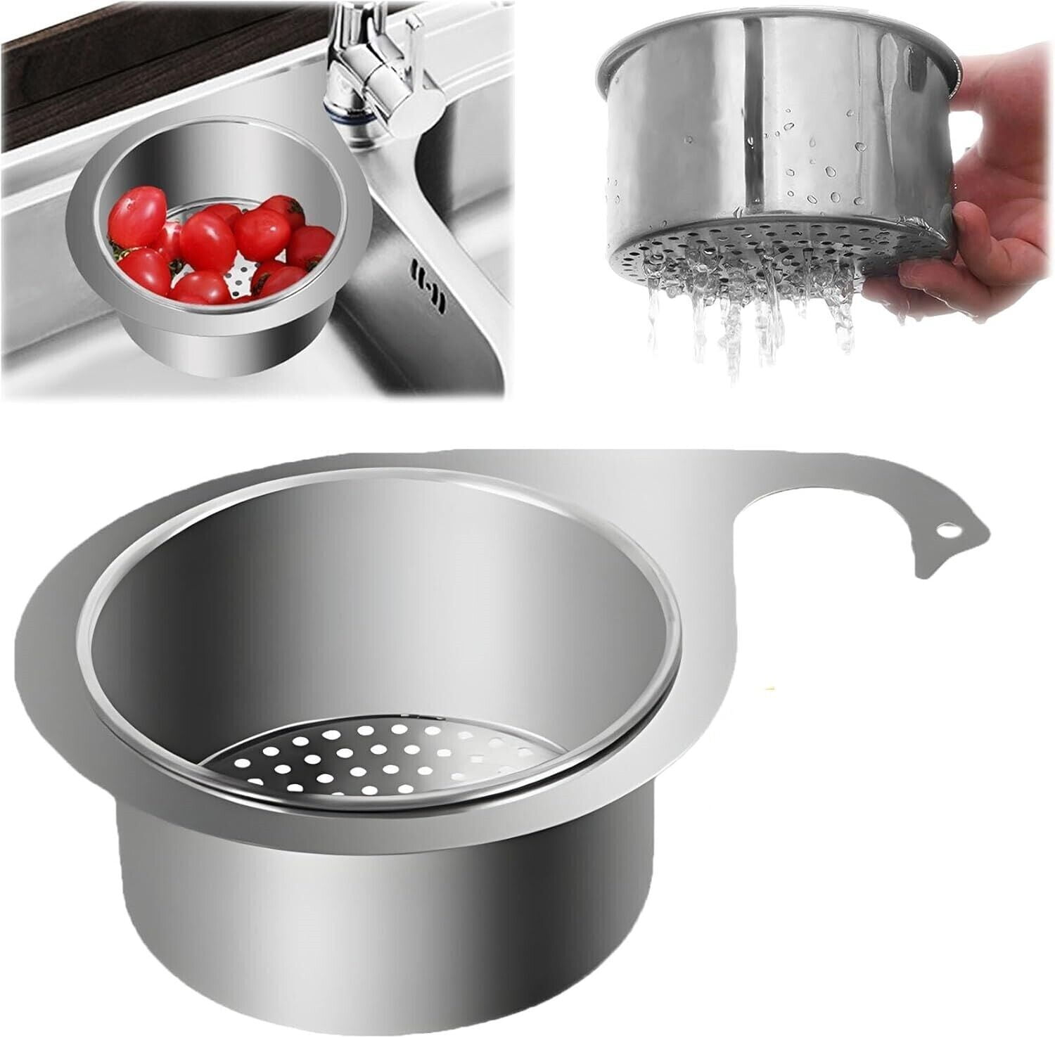 WEISIPU Stainless Steel Swan Sink Strainer Basket Kitchen Sink Strainer ...
