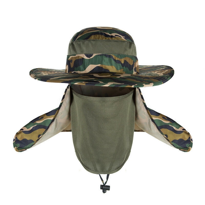 WEISIPU Unisex Outdoor UV Protection Sun Hat Wide Brim Fishing Cap with Removable Flap - Walmart.com