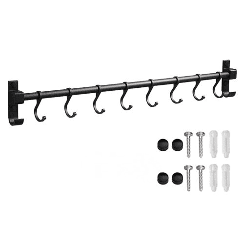 WEISIPU Wall Mounted Kitchen Utensils Pan Pot Hanging Rail Rack 4/6/8 ...
