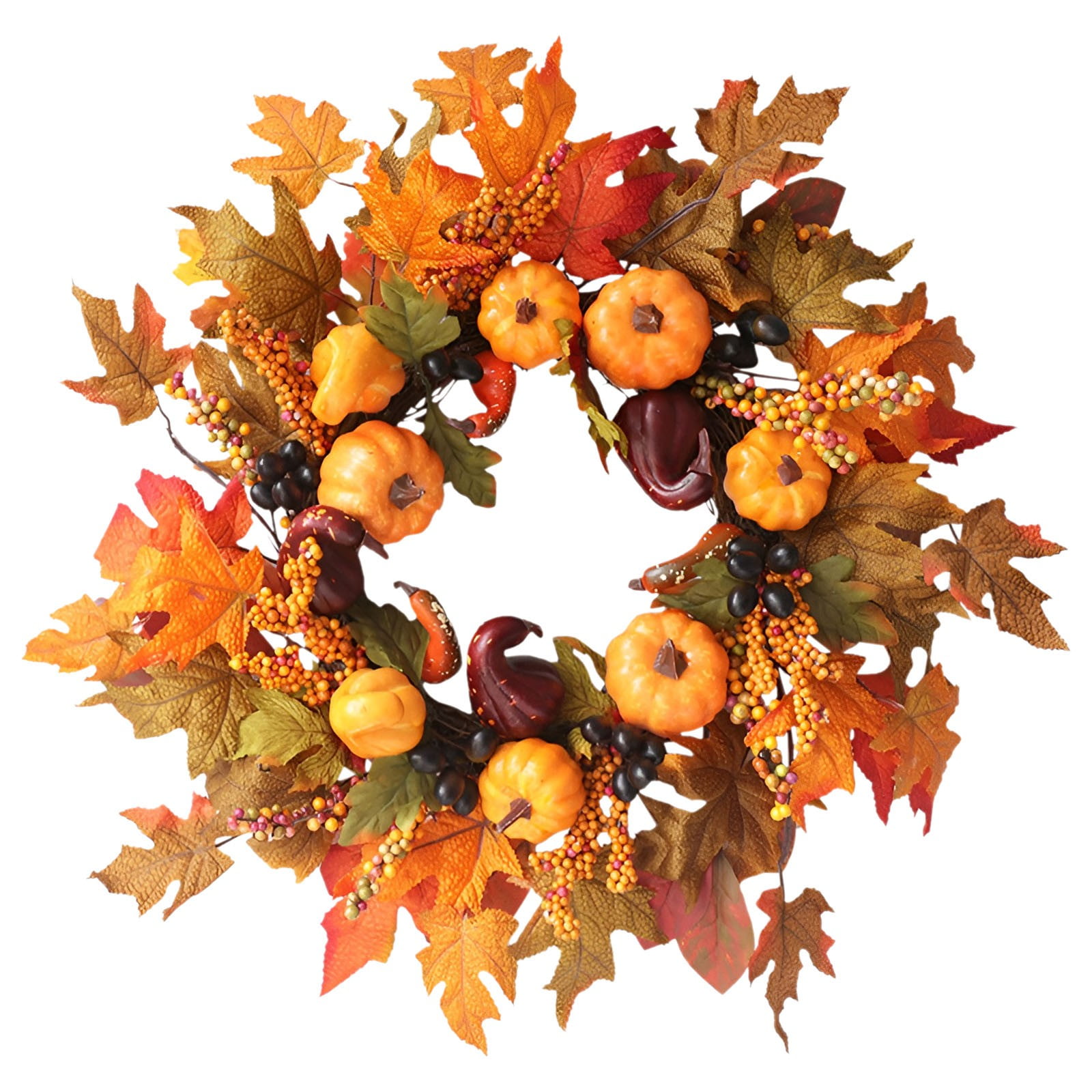 WEIWEIGG 20 Inch Fall Wreath for Indoor Outdoor, Artificial Garland ...