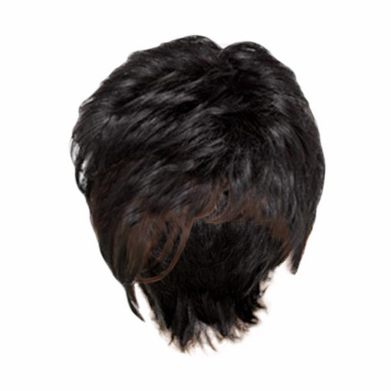 WEIWEIGG Black Wig for Women, Short Curls Wig, No Shedding, Adjustable ...