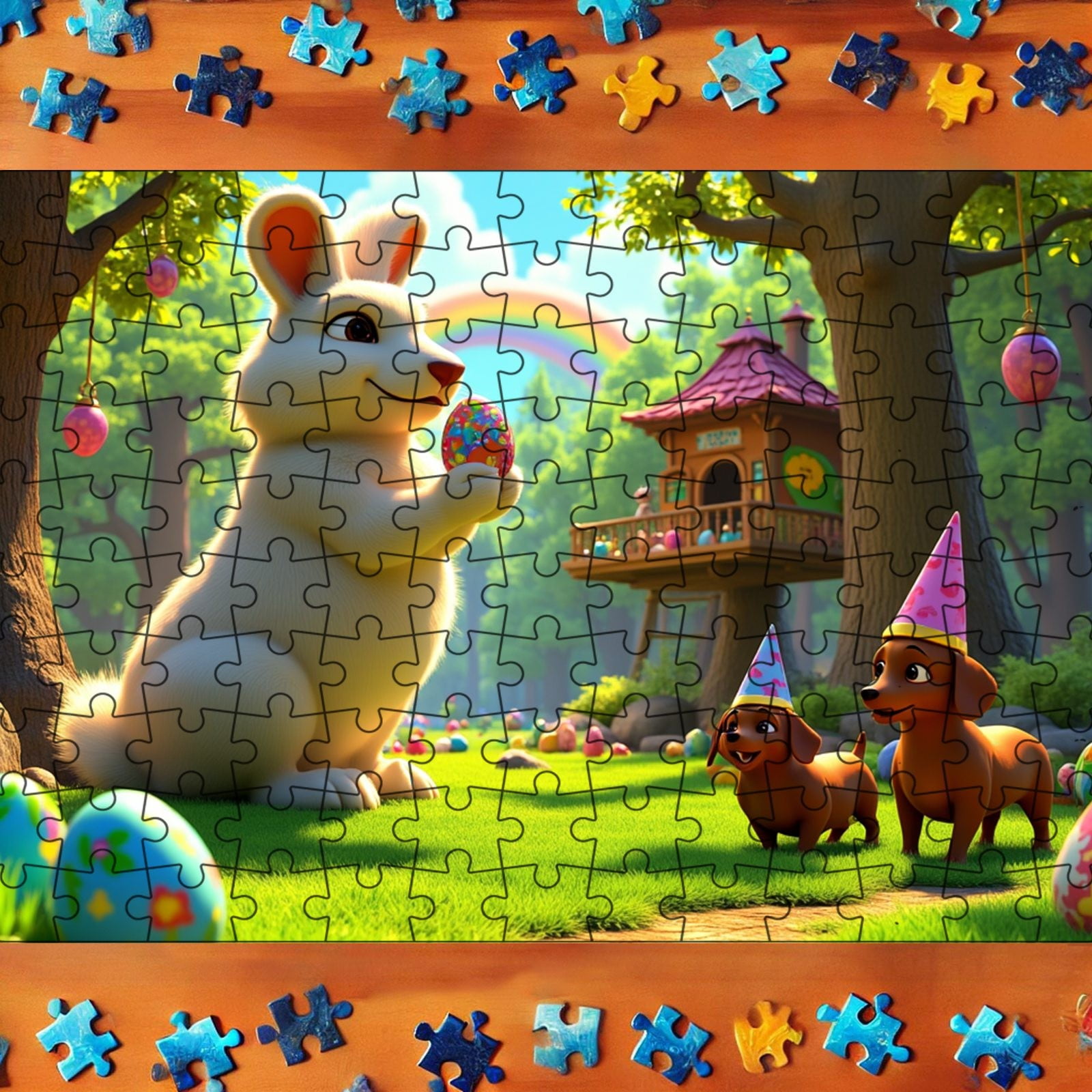 WEIXF 130 Piece Easter Puzzle Set Easter Bunny Puzzle Educational ...
