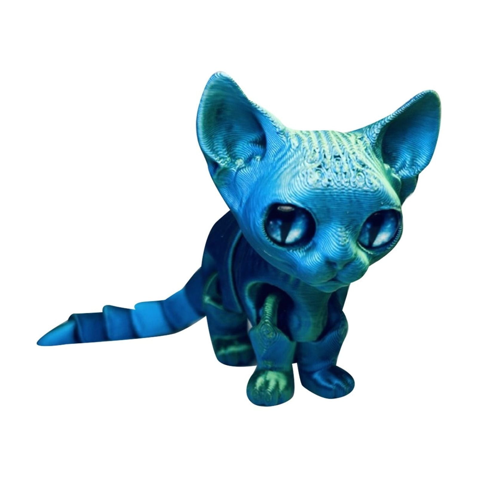 WEIXF 3D Printed Sphynx Cat, Movable Hairless Cat Figurine Animal ...