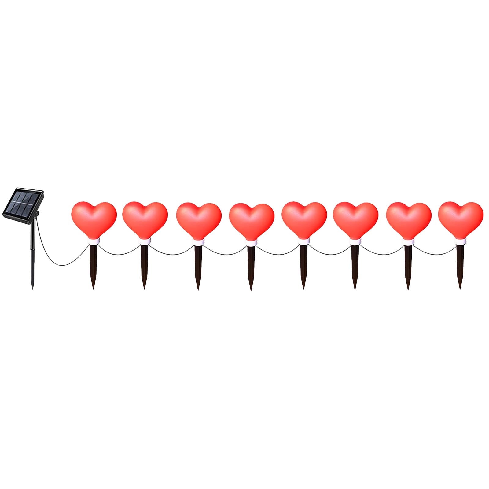 WEIXF 8 Pack Solar Red Heart Stake Lights For Valentines Day Valentine ...