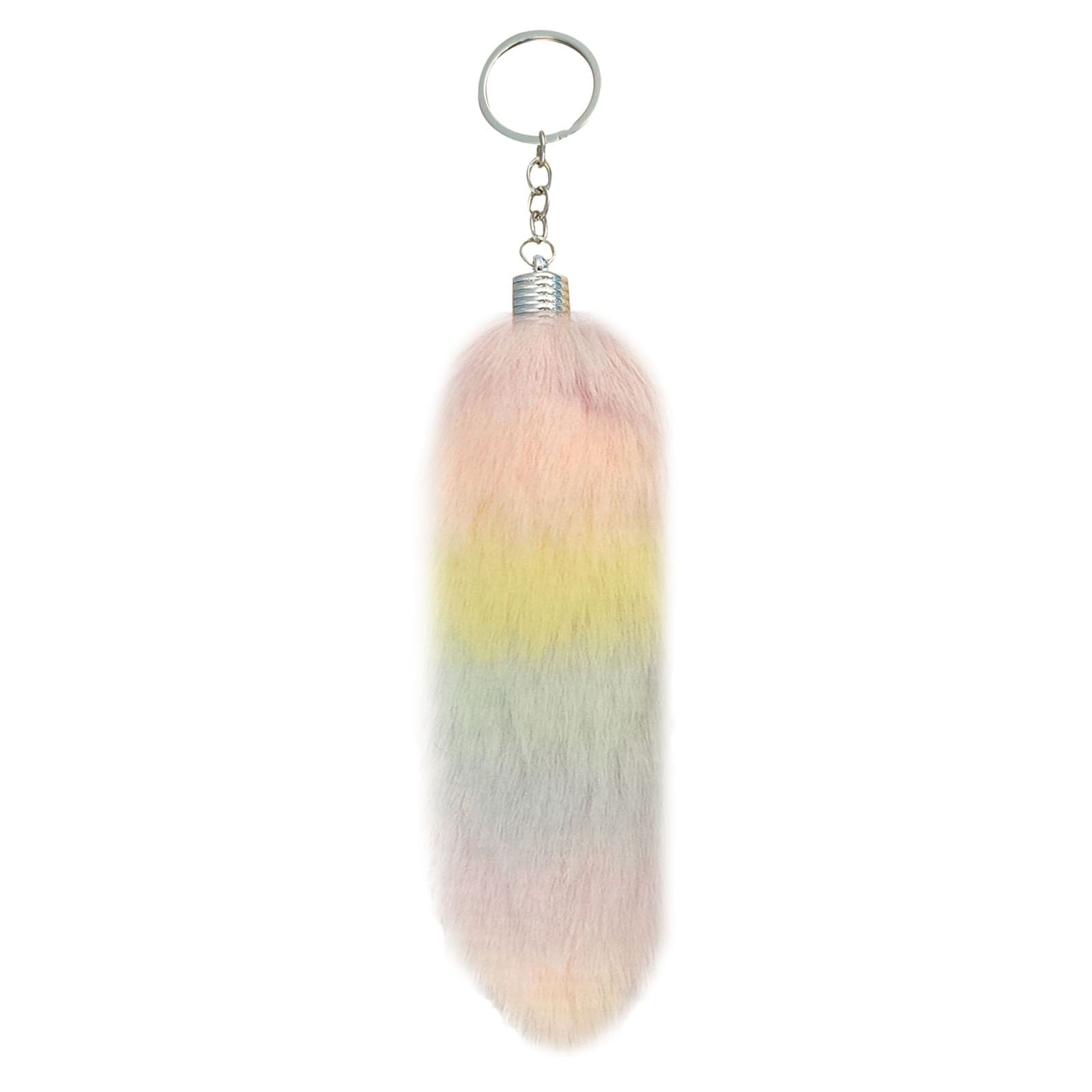 WEIXF Adorable Animal Furry Tail Keychain Hanger Plushy Tail Unique Key ...