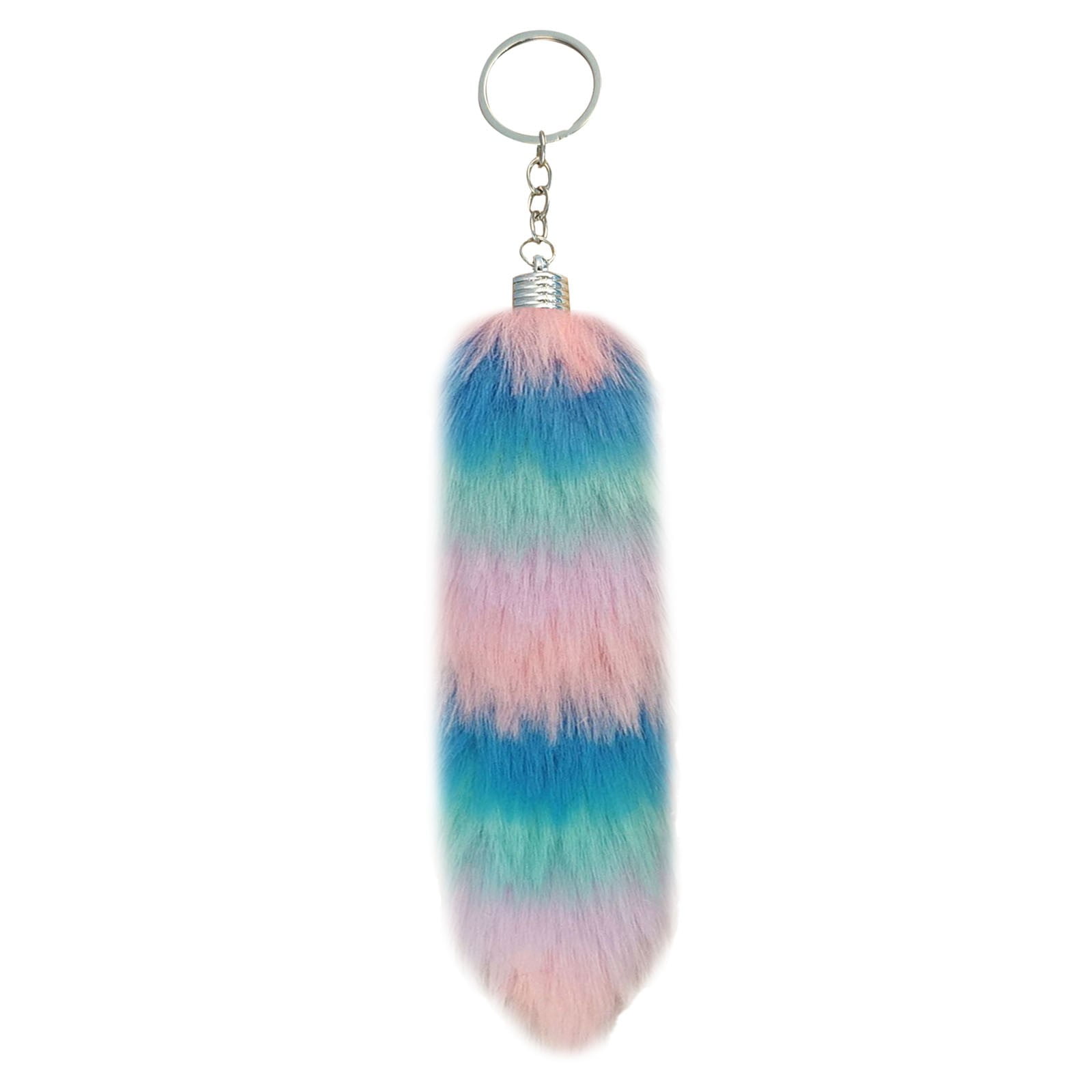 WEIXF Adorable Animal Furry Tail Keychain Hanger Plushy Tail Unique Key ...