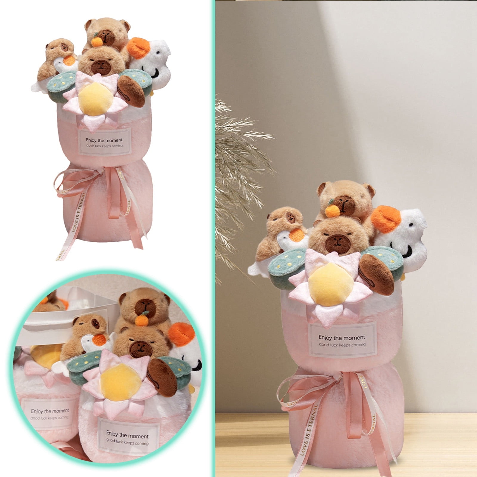 WEIXF Buddha Capybara Figure Flower Bouquet Doll Kapibala Doll Toy ...