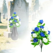 HJQEQVD Cemetery Decorations for Grave 6PCS Artificial Flowers Bouquet ...