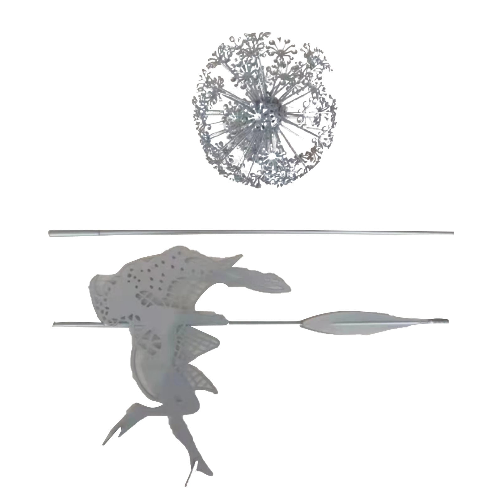 WEIXF Fairies Wire Dandelion Stainless Garden Art Sculpture Steel Fairy ...