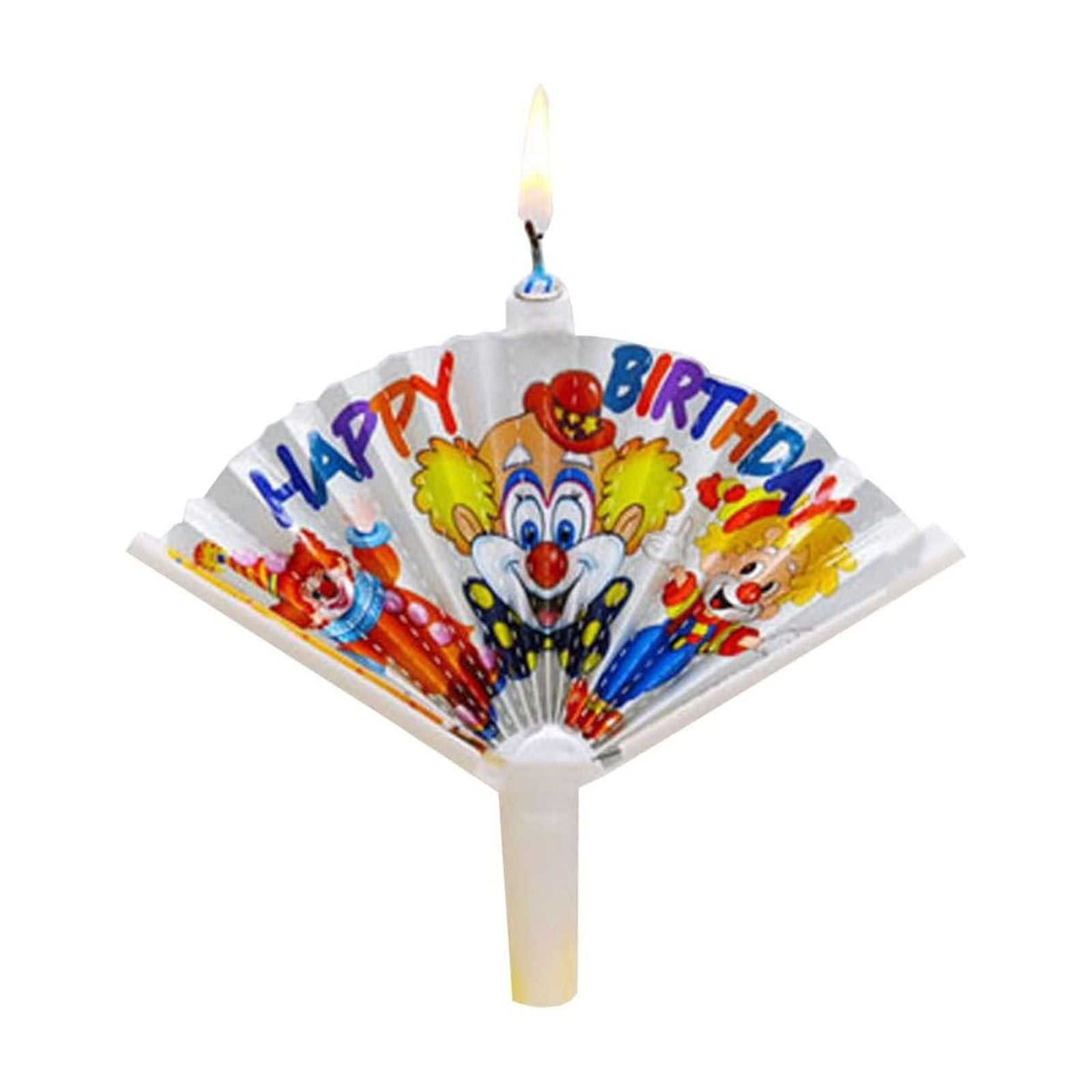 WEIXF Fan Shaped Clown Birthday Candle Reusable Novelty Fan Birthday ...