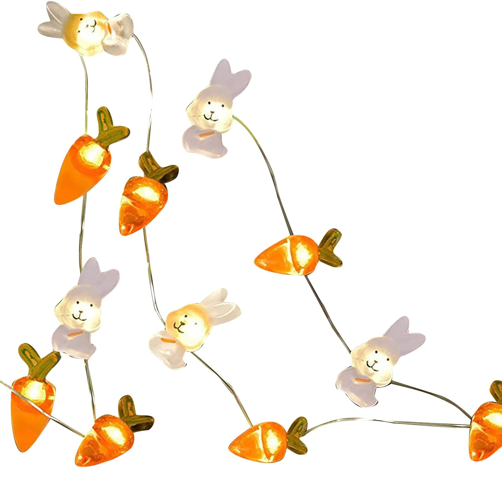 WEIXF LED Copper Wire Shape Lamp Easter Carrot Rabbit Chick Glowing ...