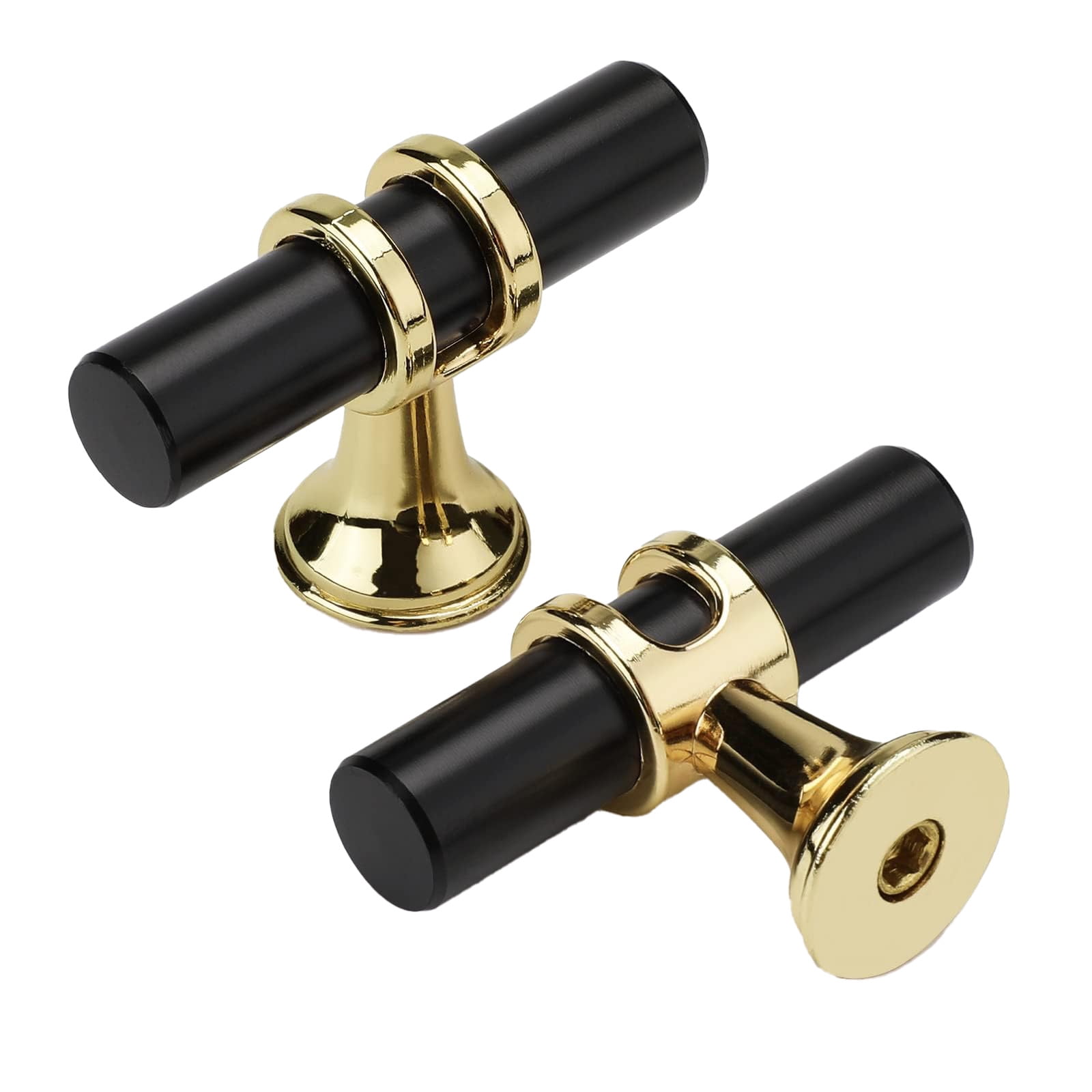 WEIXF LONTAN 10 Pack Cabinet Knobs Black&Gold Cabinet Knobs Kitchen Cabinet Knobs Kitchen ...