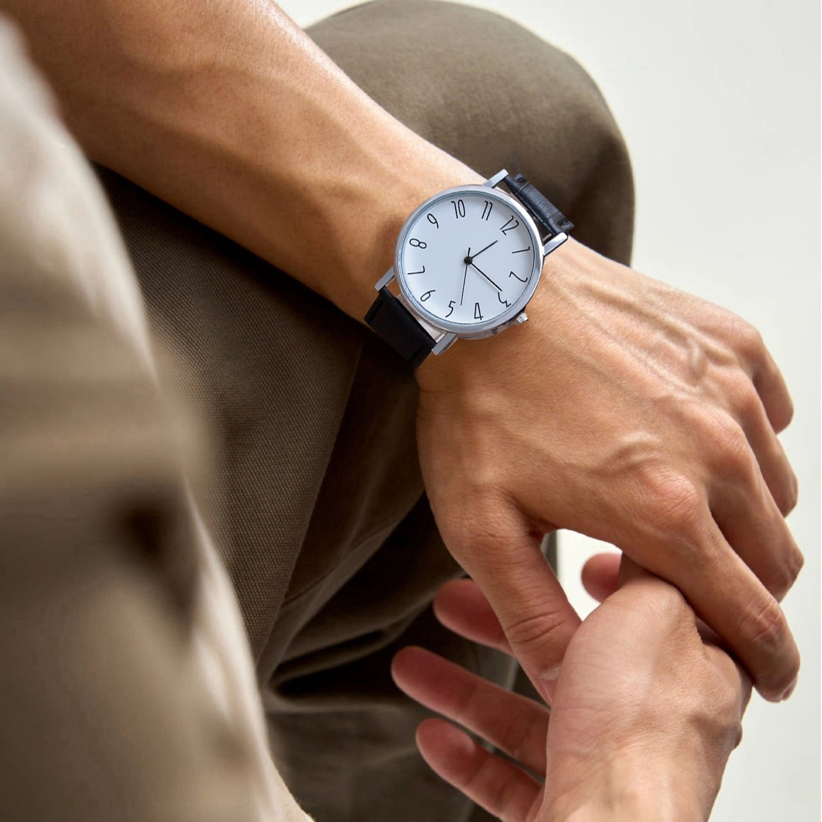 WEIXF Men's Quartz Watch With Blue Glass Stylish Leather Strap Watch ...