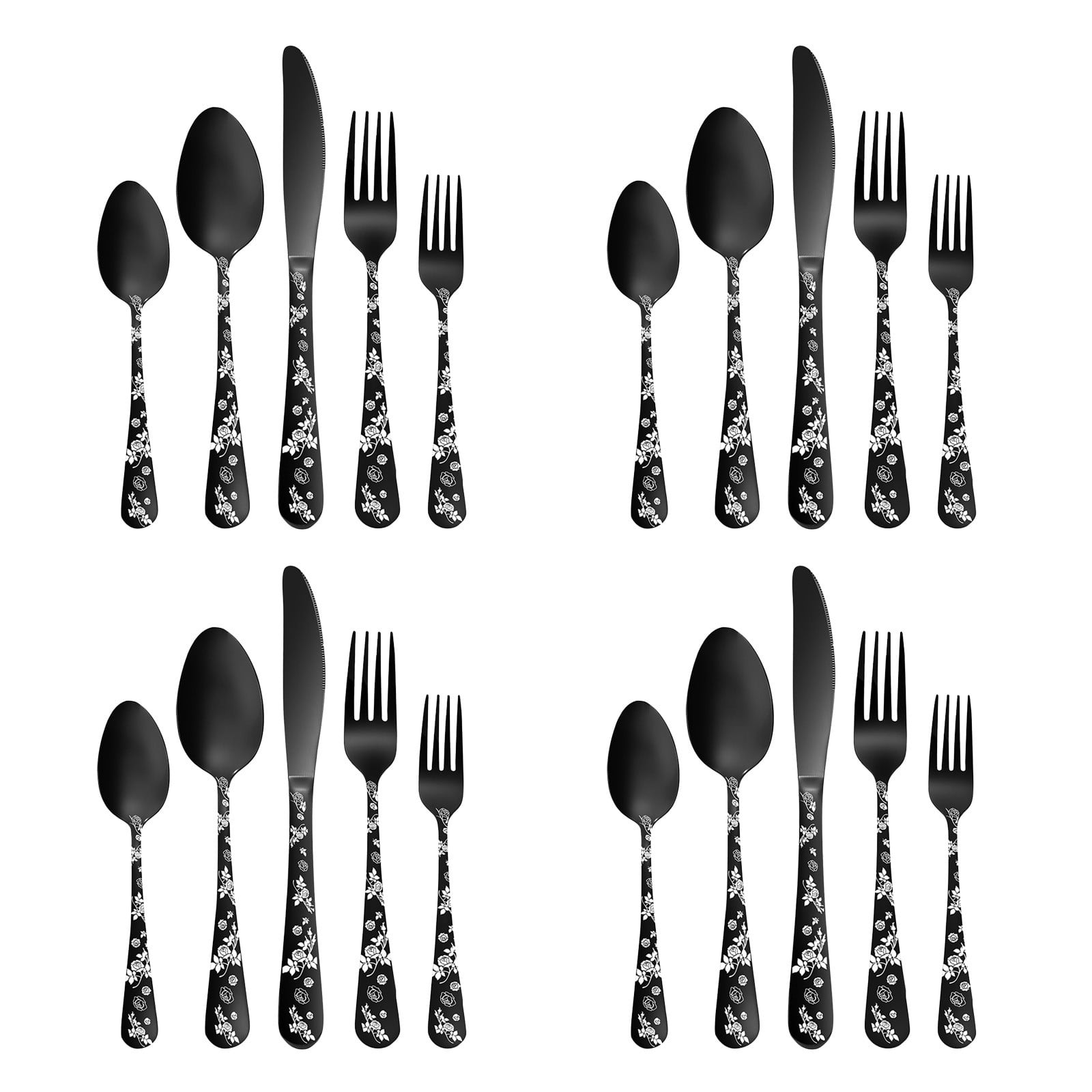 WEIXF Stainless Steel Cutlery Set Hot PVD Pattern Plated Western Fork ...