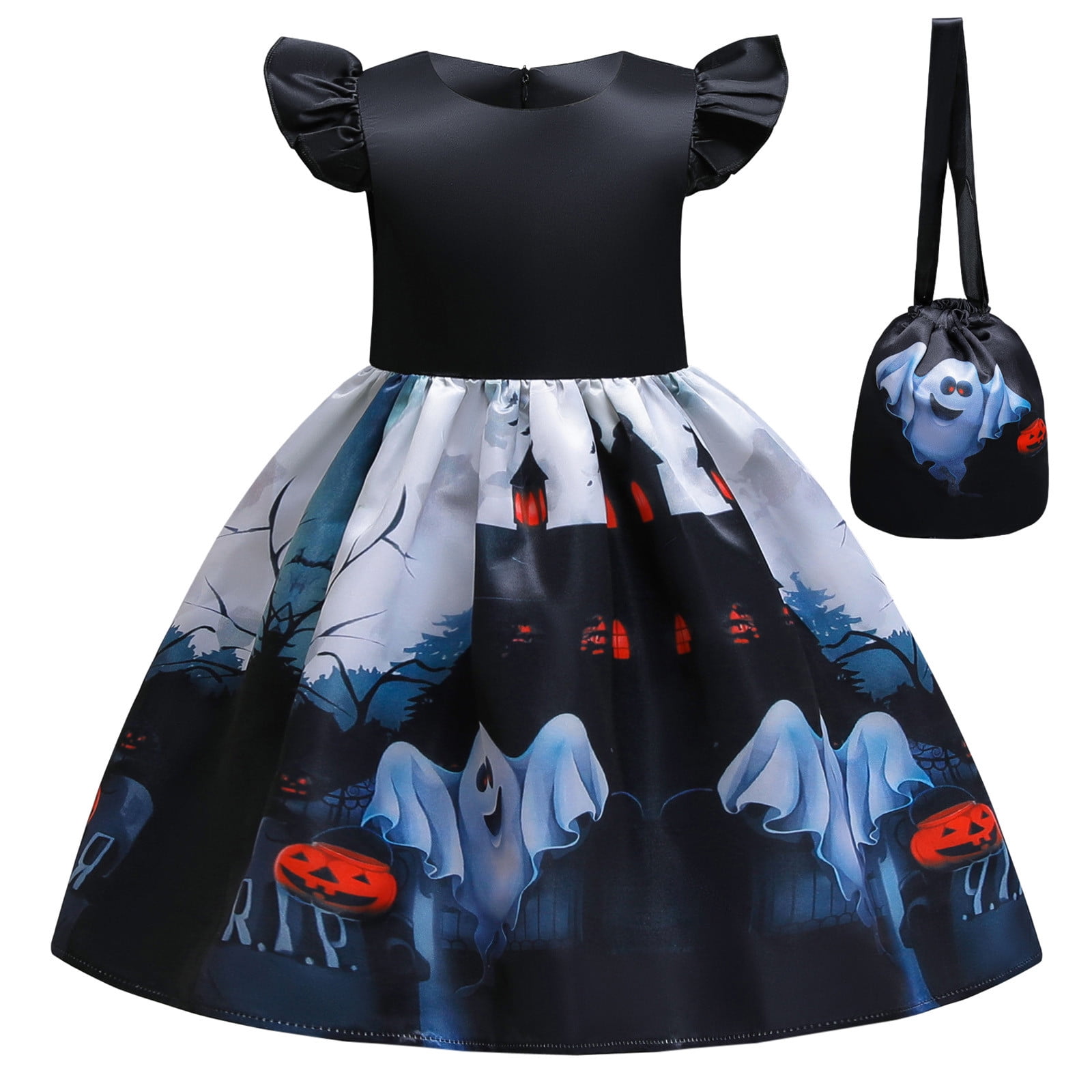 WEIYLL Girls Dresses Cartoon Pageant Party Child Gown Princess Bag Set ...