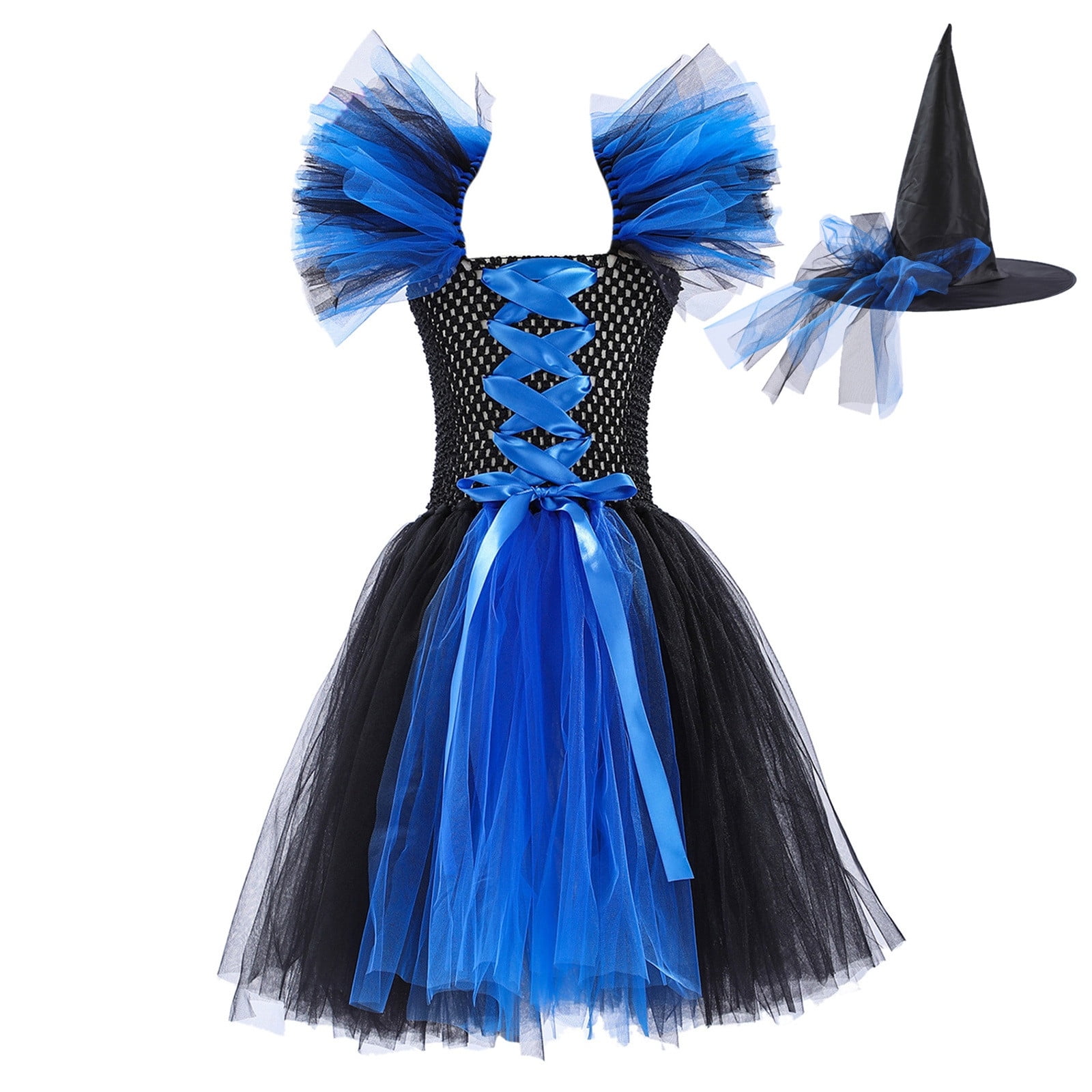 WEIYLL Girls Dresses Magnificent Black Gown With Hat Fancy Tutu Up ...