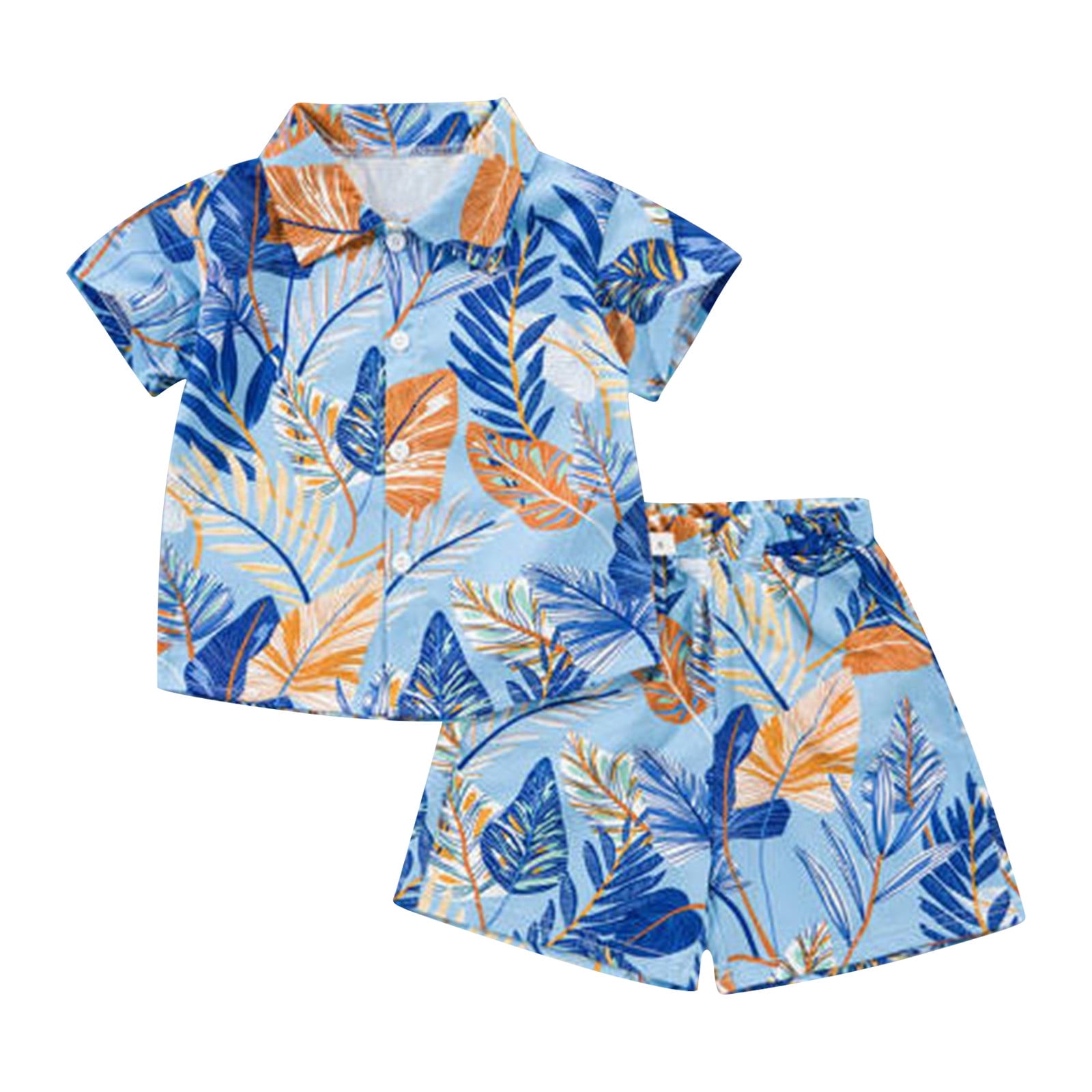 WEIYLL Outfits For Boys 2025 Hawaiian 2Pcs Summer Beach Holiday Retro Thin Button Down Shirt Top ...