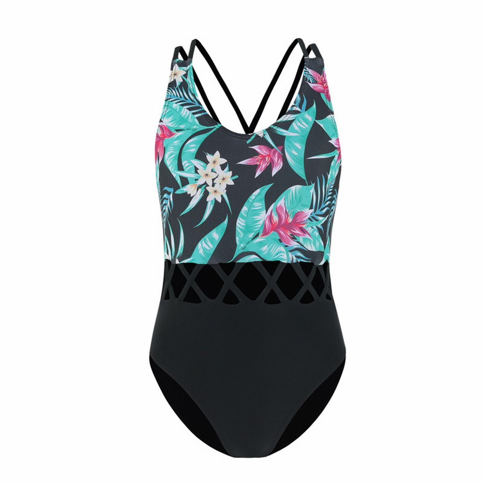 WEIYLL Swim Suits for Girls 2025 One Piece Leaf Pattern Carved Design ...