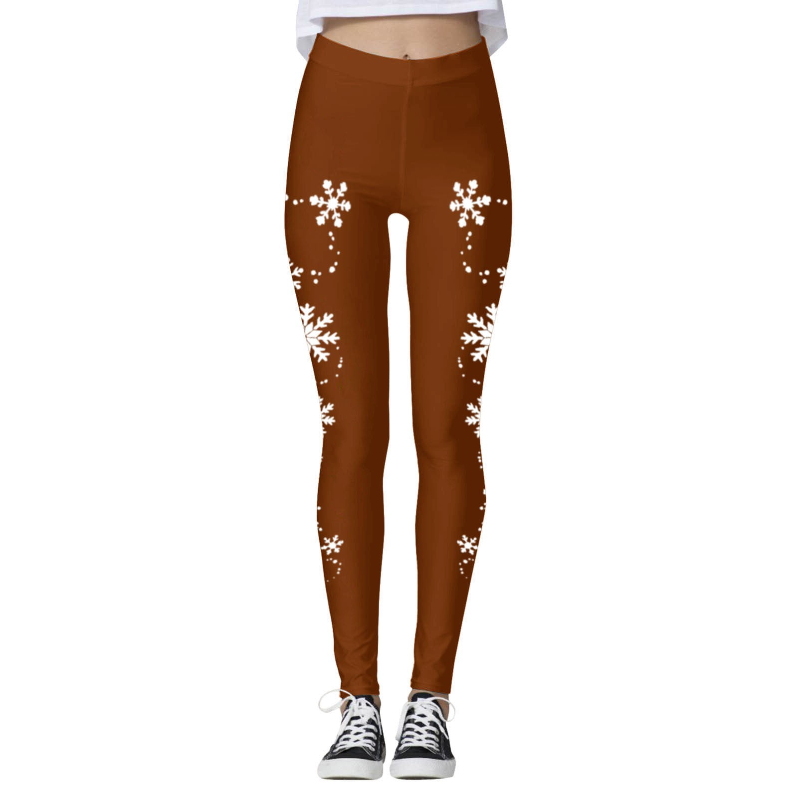 WEIYLL Womens Christmas Casual Pants Glass Printed High Waisted Lift ...