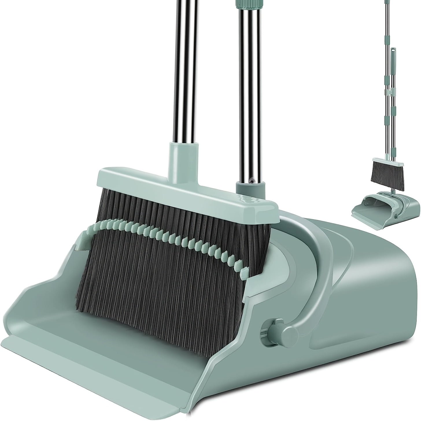 WEIYOOBY Outdoor Broom & Dustpan Set, Long-Handled Corner Broom, 6 ...
