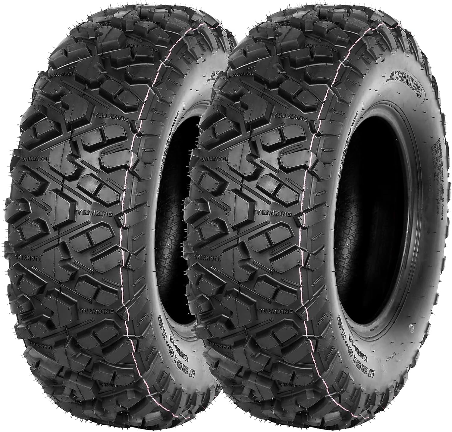 WEIZE All Terrain ATV Tires, Front 25x8-12, 6PR, 205/80-12, 25" 25x8x12 ...