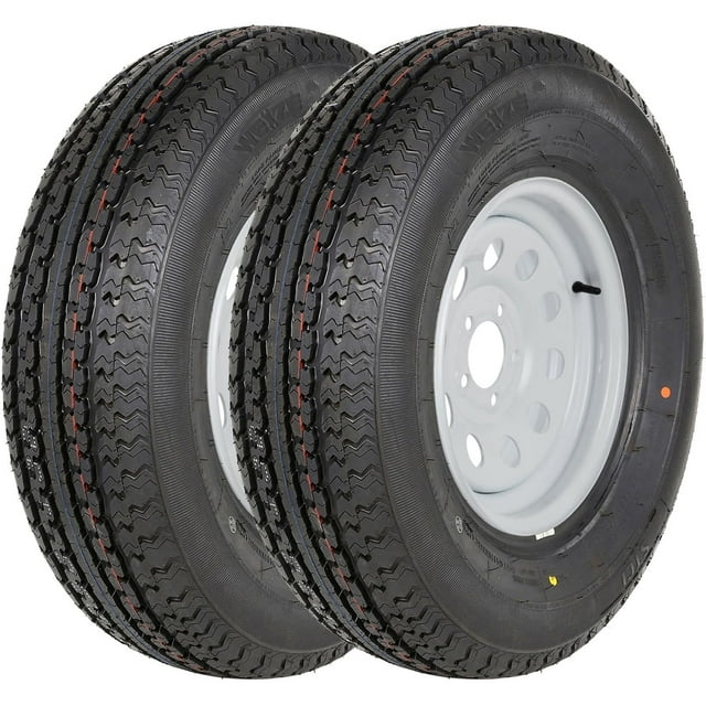 WEIZE ST205/75R15 Radial Trailer Tires 8 Ply and 15" White Rim 5 on 4-1 ...