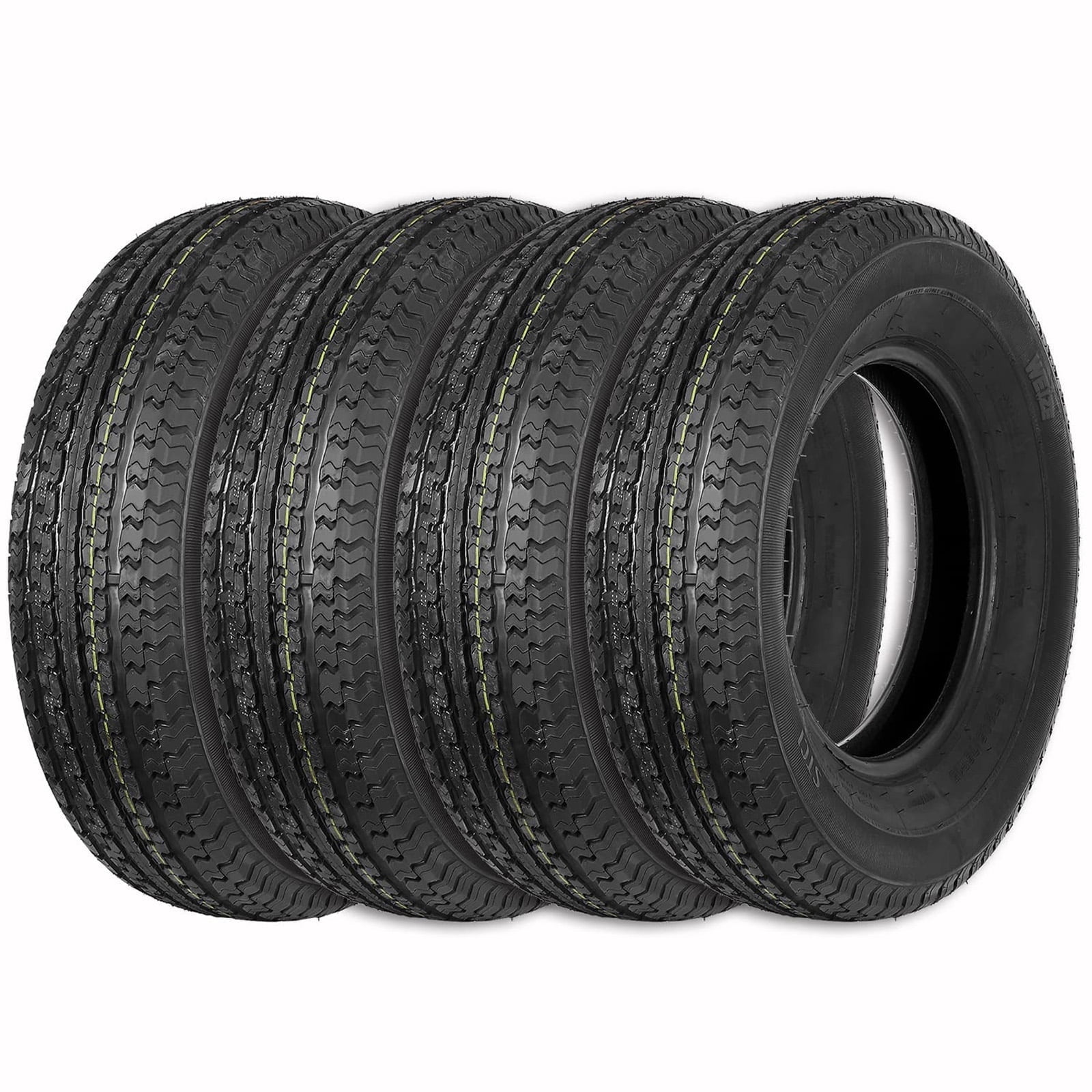 WEIZE Set of 4 ST205/75R15 Radial Trailer Tire, 205 75R15 ST 205/75R15 ...