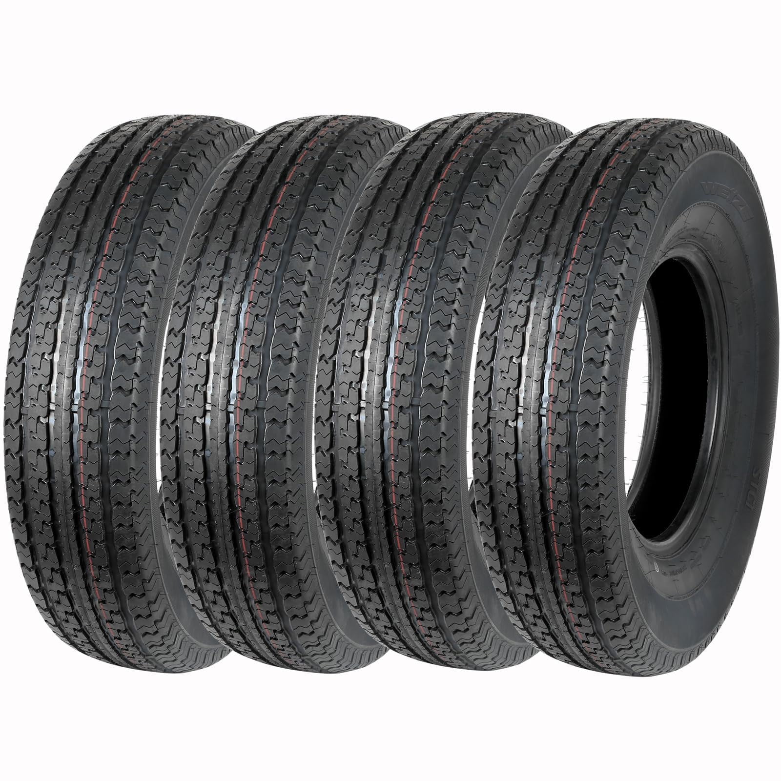 WEIZE Set of 4 ST235/80R16 Radial Trailer Tire, ST235-80R16 ST 235 ...