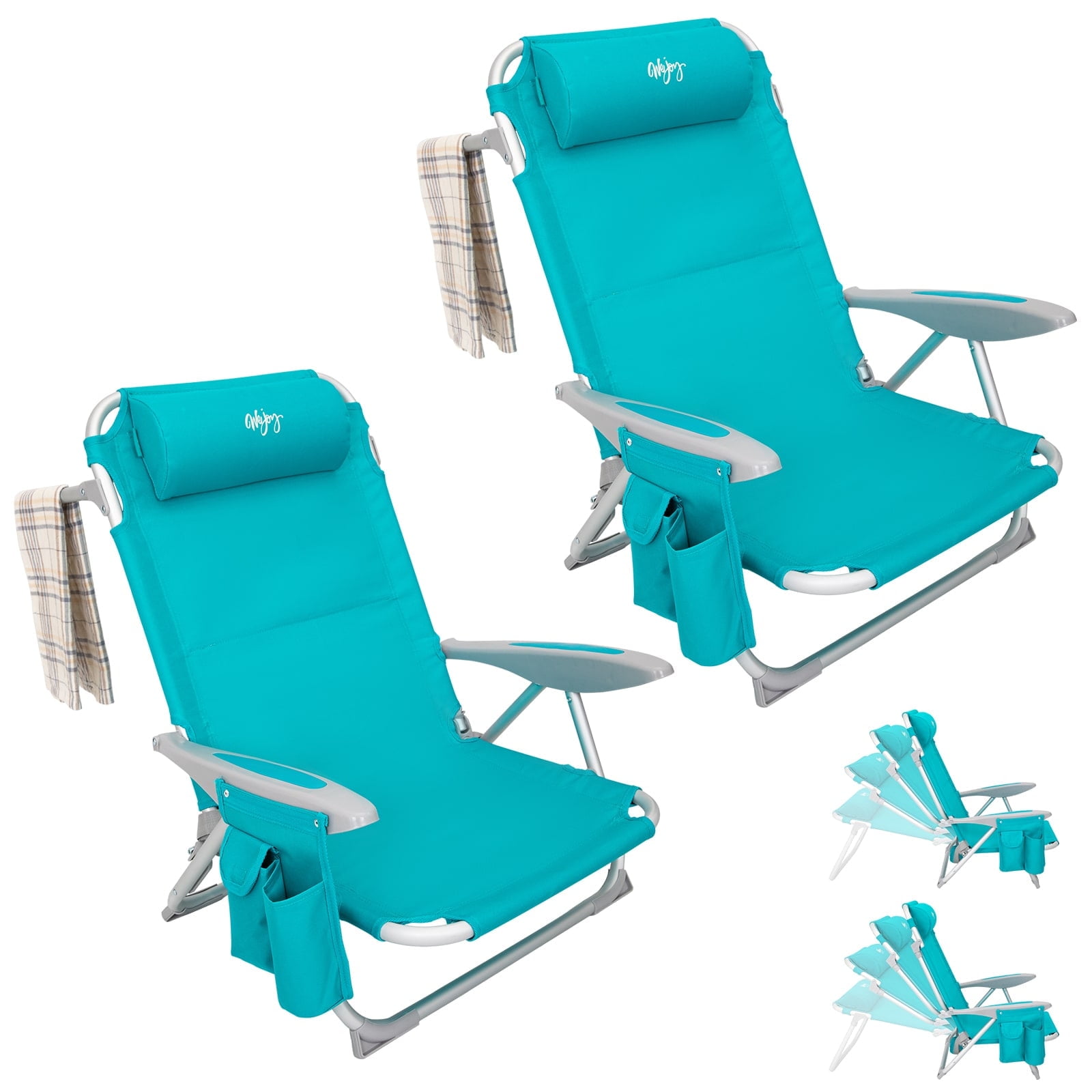 Free Shipping! #WEJOY 2 Pack Folding Beach Chair Clearance Aluminum ...