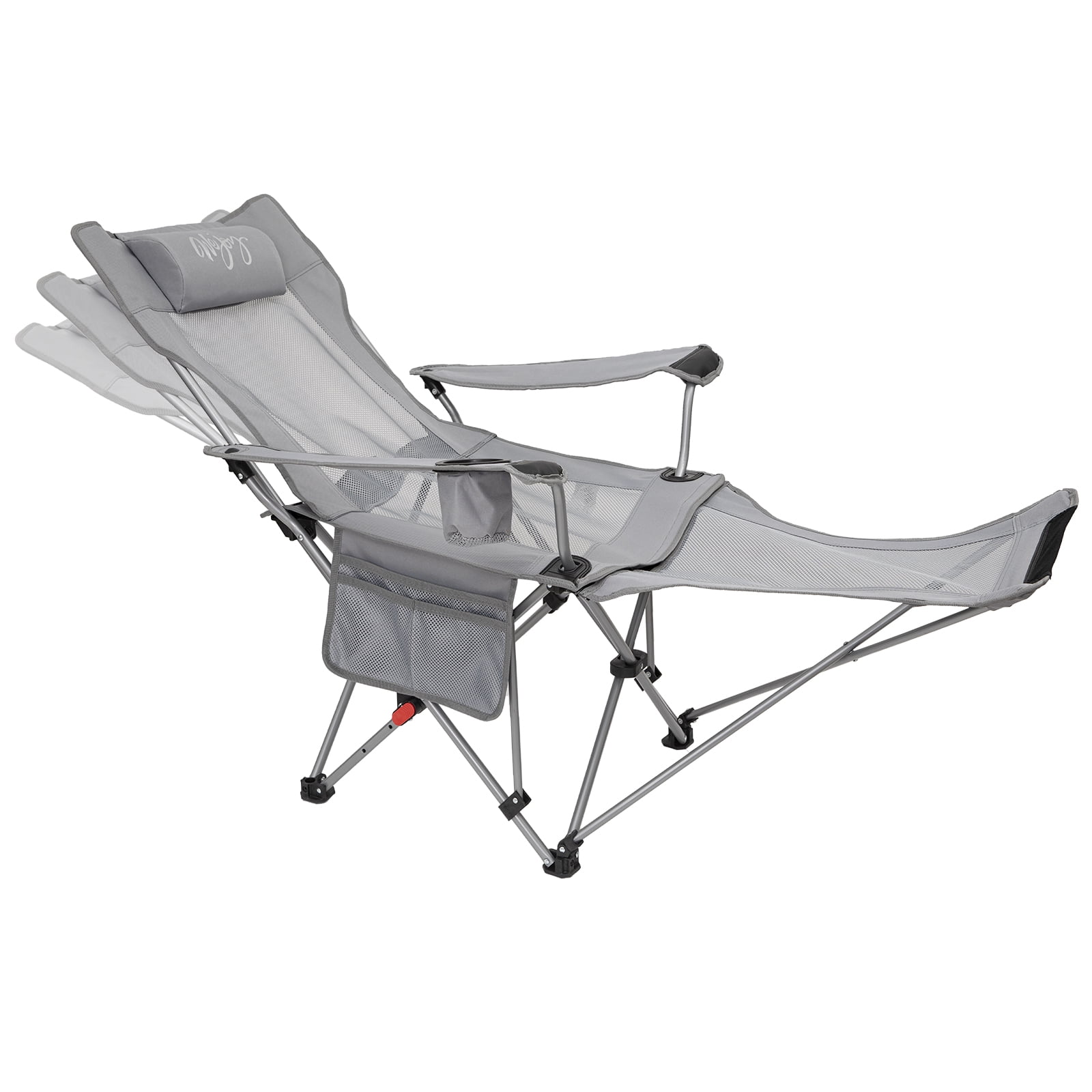 WEJOY 2-in-1 Outdoor Reclining Camping Chair, 3-Position Adjustable ...