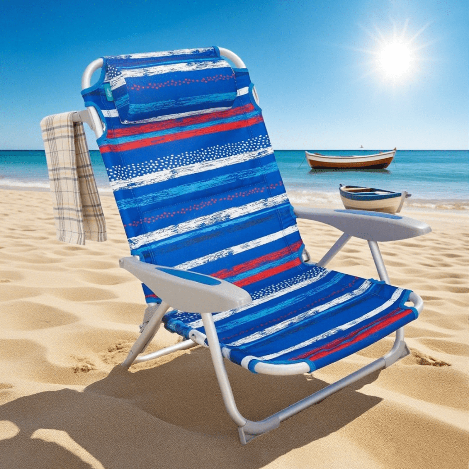 WEJOY Backpack Beach Chair, Lightweight Folding Chair, 4-Position ...